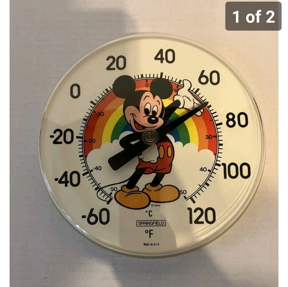 Other | Mickey Mouse Round Thermometer By Springfield | Poshmark
